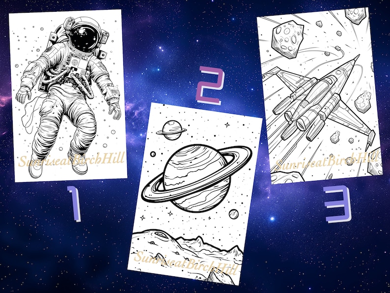 10 Space Explorer Coloring Pages Kids Coloring Book Adults Coloring ...
