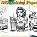 1950s Retro Coloring Pages/sheets, Kids/teens/adults Instant Download ...