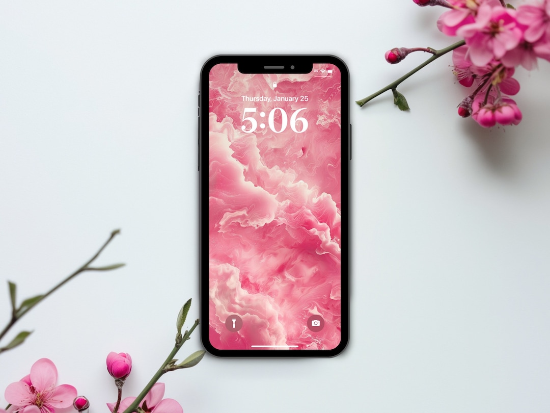Pearlized Pink Phone Wallpaper Instant Download, Aesthetic, Texture ...