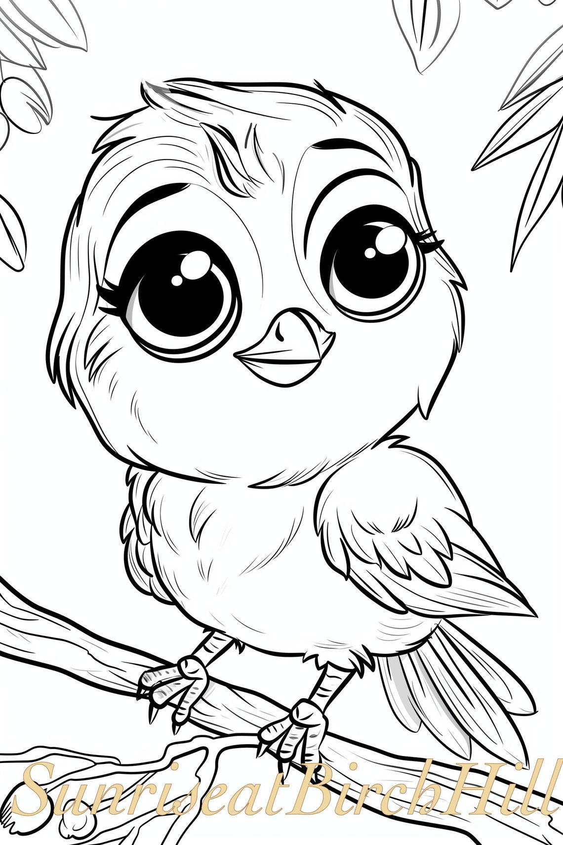 Baby Bird Coloring Page Kids Coloring Sheet of Cute Baby Bird for ...