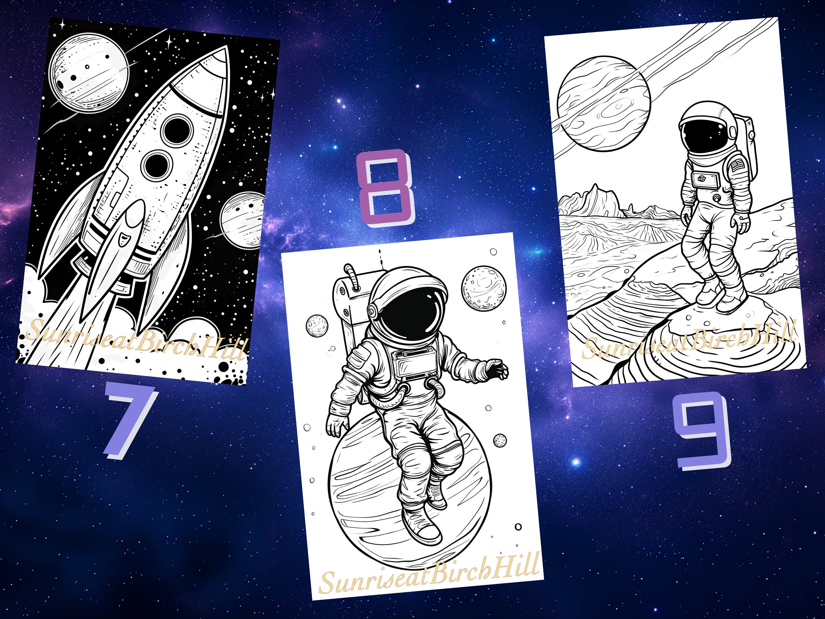 10 Space Explorer Coloring Pages Kids Coloring Book Adults Coloring ...