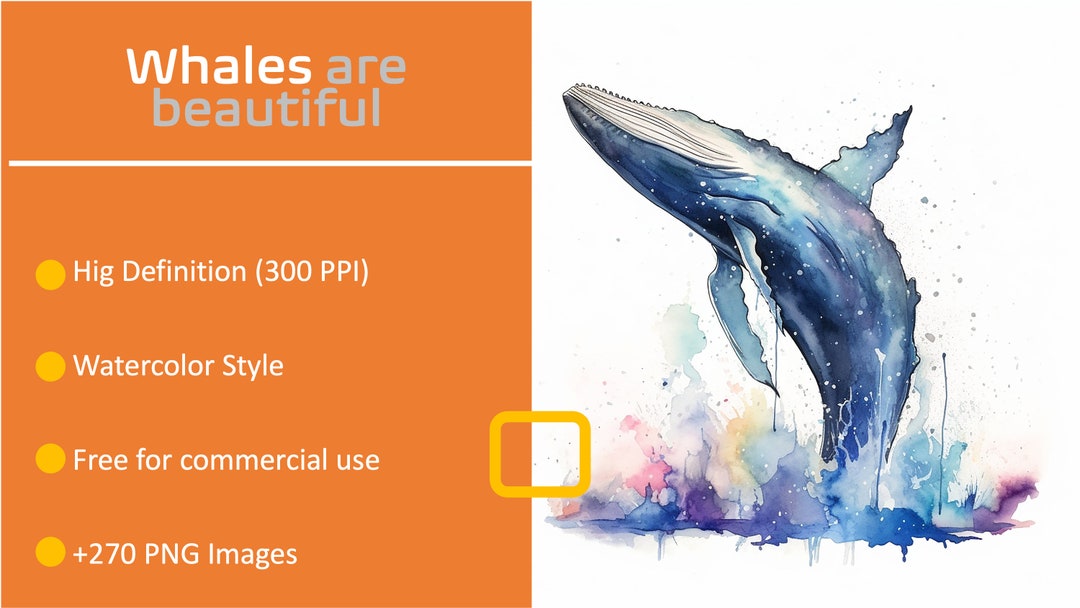 Whales Are Beautiful in Watercolor: 270 Artistic Images Allowed Commercial ...
