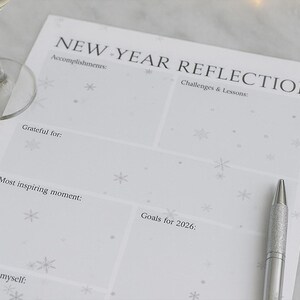 New Year Reflection Journal | Printable Goal Setting Worksheet (PDF) - Etsy