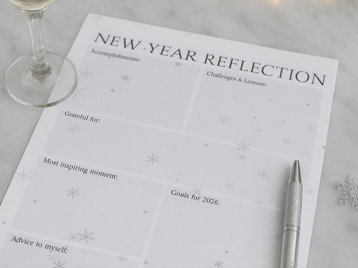 New Year Reflection Journal | Printable Goal Setting Worksheet (PDF) - Etsy