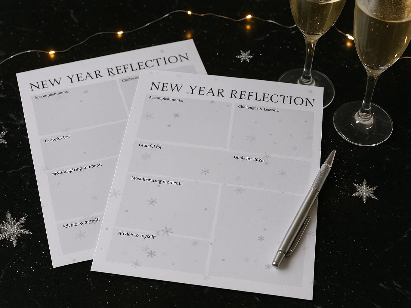 New Year Reflection Journal | Printable Goal Setting Worksheet (PDF) - Etsy