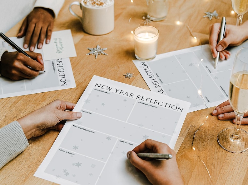 New Year Reflection Journal | Printable Goal Setting Worksheet (PDF) - Etsy