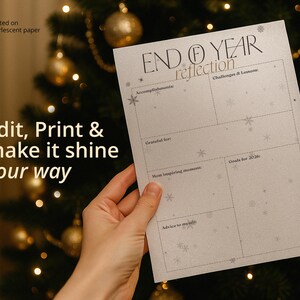 New Year Reflection Journal | Printable Goal Setting Worksheet (PDF) - Etsy