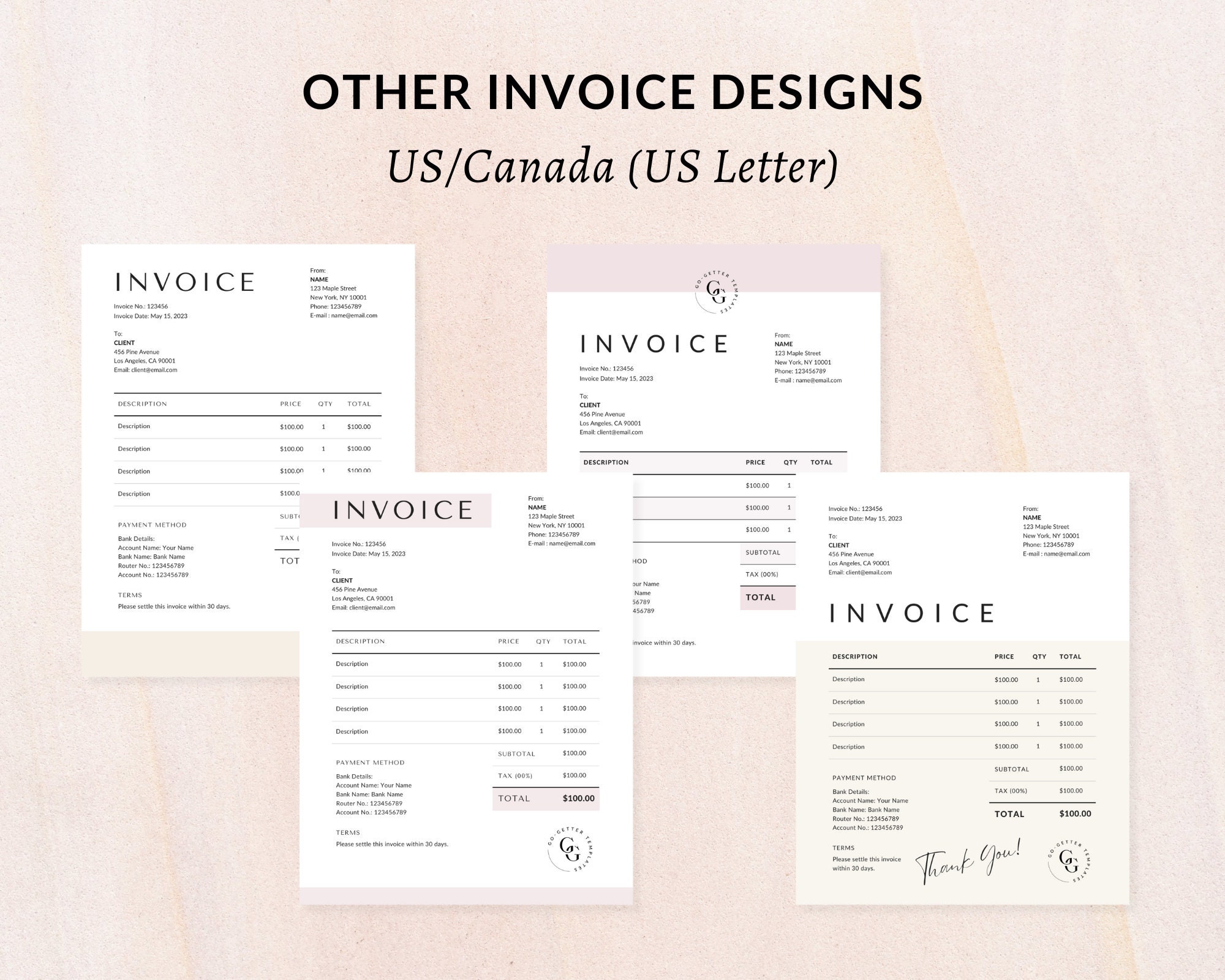 Easy Invoice Template Canva UGC Creator Invoice General Contractor ...