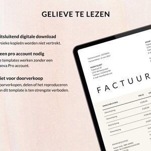 Factuur Template Canva Dutch Invoice Template for Creators Creatives ...