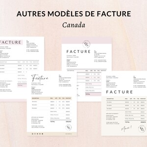 Modèle De Facture Canva French Creator Invoice Template Canada UGC ...