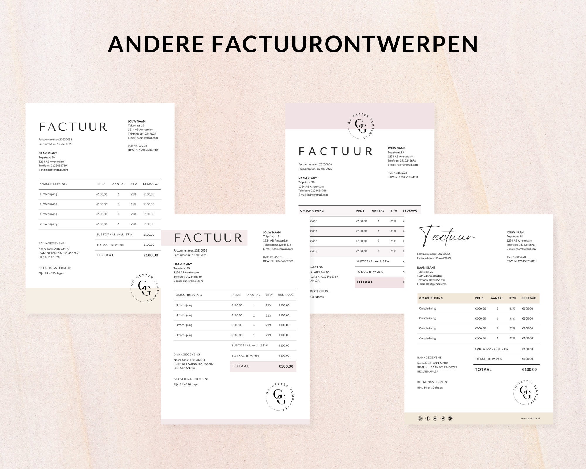 Factuur Template Canva Dutch Invoice Template for Creators Creatives ...