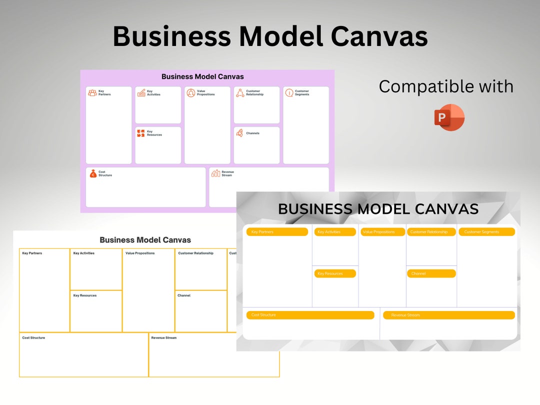 Business Model Canvas Powerpoint Template Easy to Edit 20 Different ...