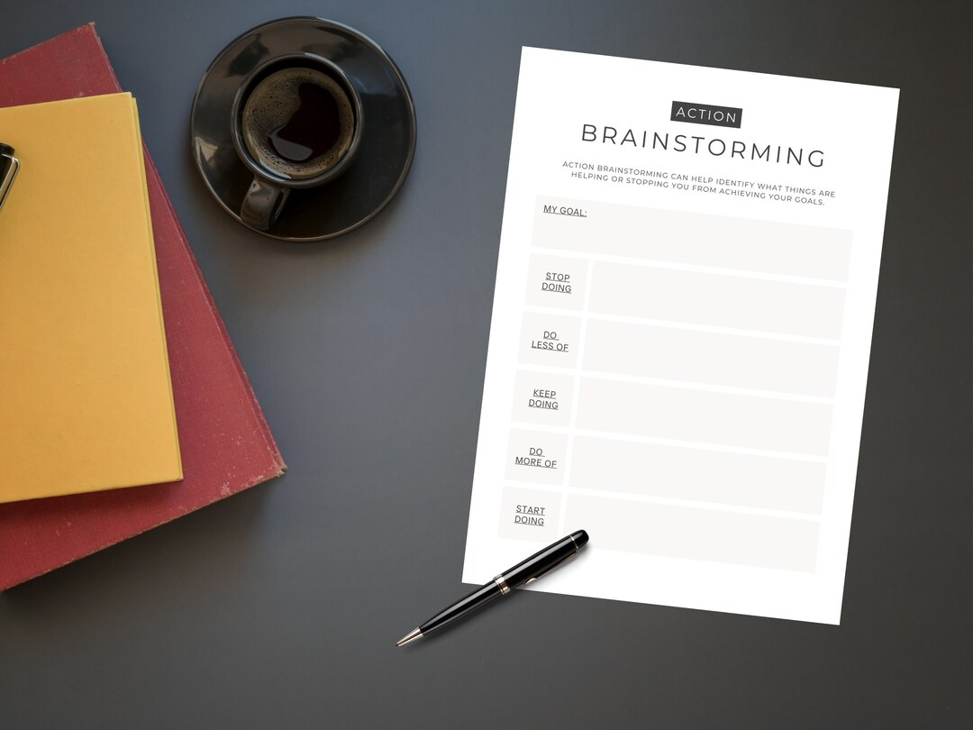 Brainstorming Worksheet, Goal Setting Worksheet, Printable ...