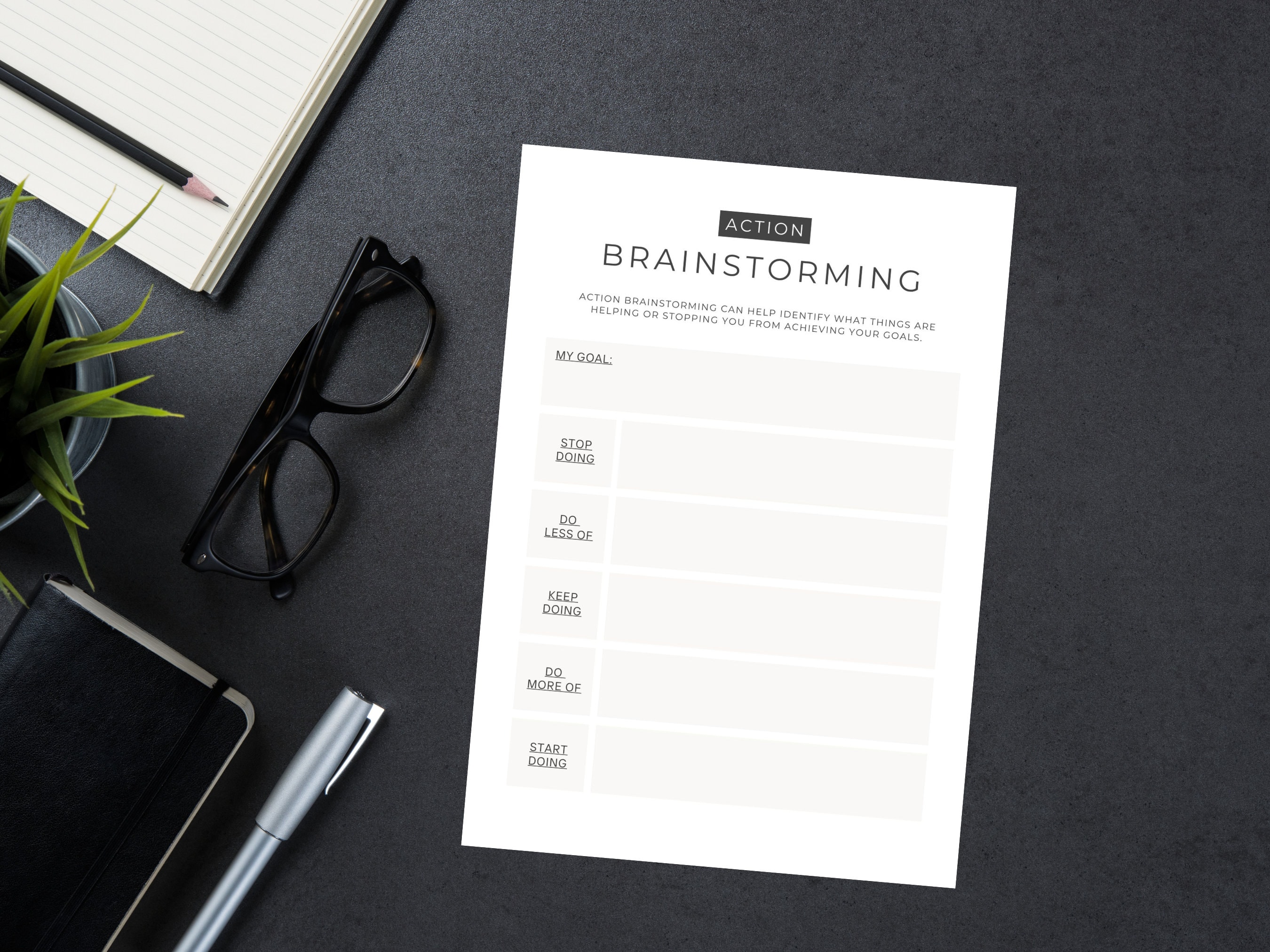 Brainstorming Worksheet, Goal Setting Worksheet, Printable ...