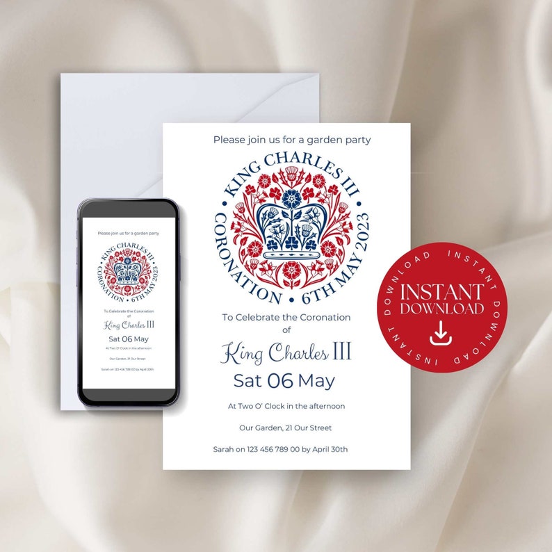 King Charles Coronation Party Invitation Union Jack - Etsy