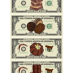 Chocolate Prop Money - 1, 2, 5, 10, 20, 50, 100 Bills - Etsy