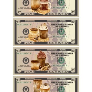 Coffee Prop Money - 1, 5, 10, 20, 50, 100 Bills - Etsy