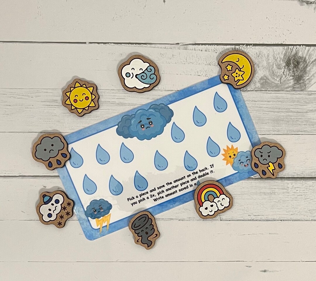 Number Draw - Rainy Days - Etsy