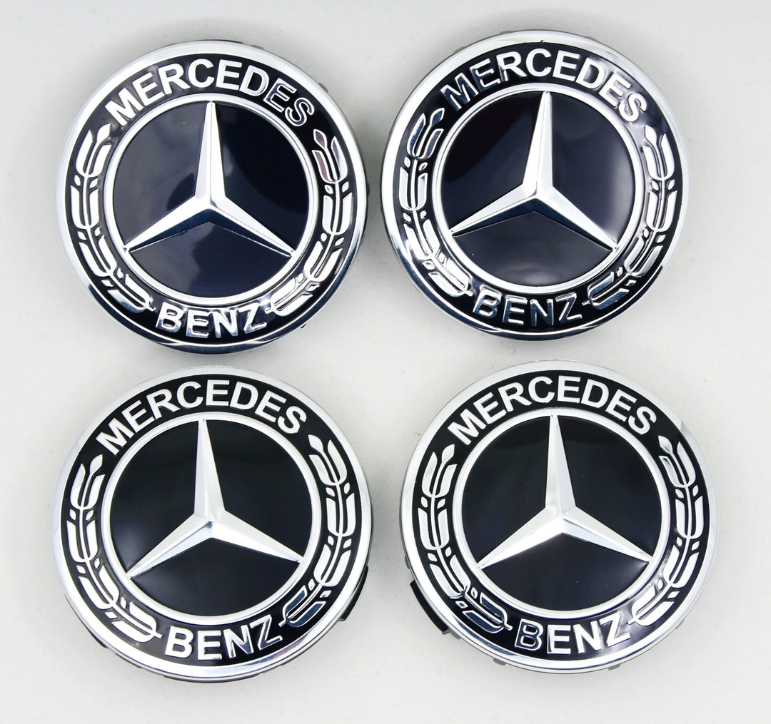 4x Mercedes 75 Mm Wheel Center Caps, Hubcaps, Felgendeckel ...