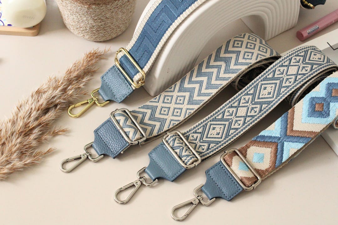Jeans Blue Woven Bag Strap: Adjustable Silver Hardware - Etsy