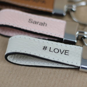 Personalized Leather Key Chain, Mini Key Chain for Women and Men, Women ...