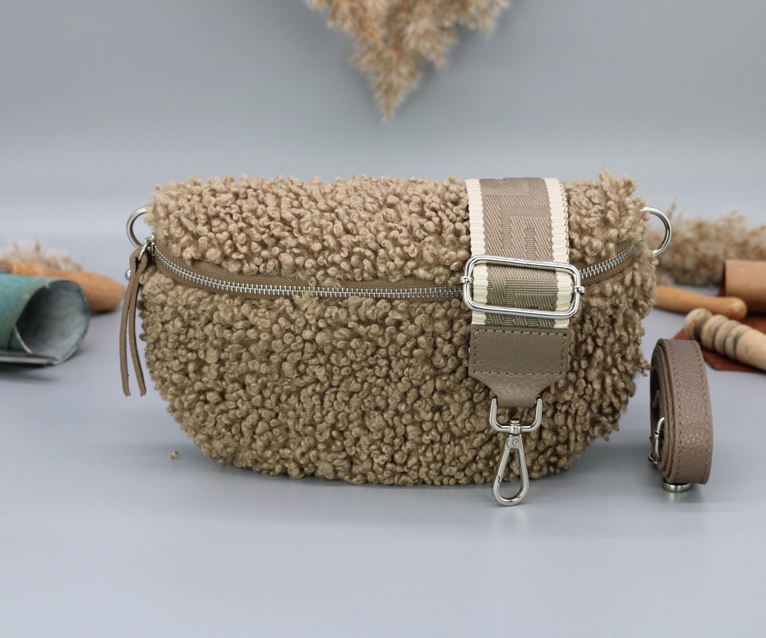 Teddy Bag for Women With Silver Zipper, Medium Size Teddy Fell Bag With ...