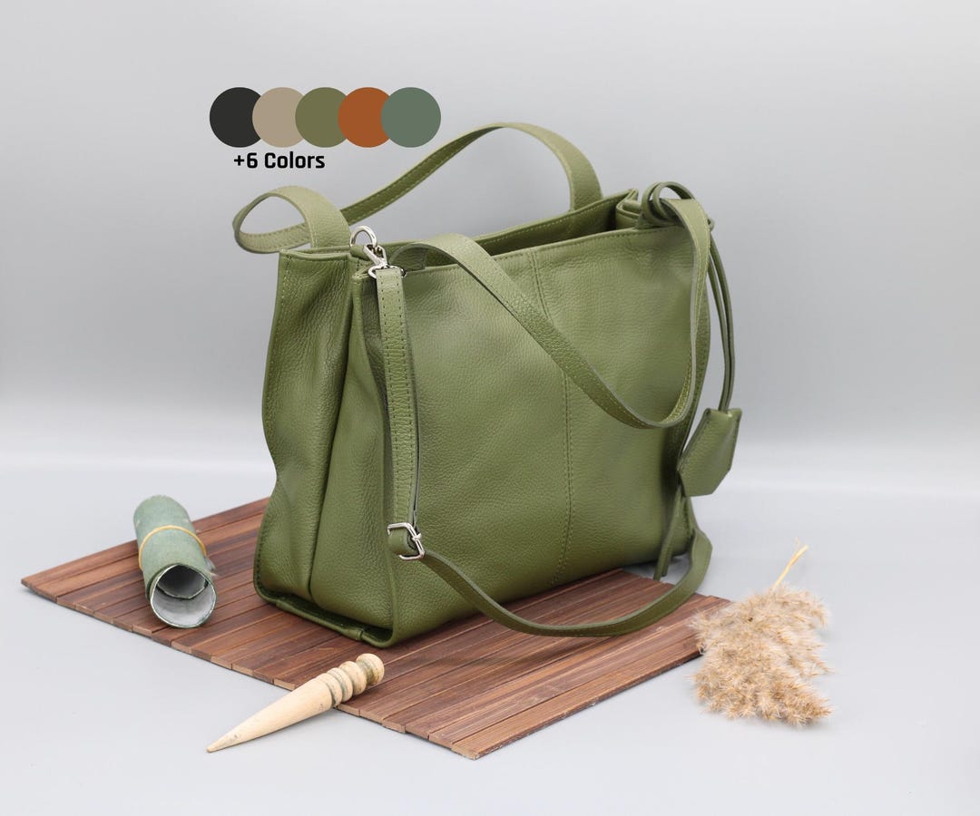 Leather Shoulder Bag: Handmade Genuine Leather Crossbody Handbag - Etsy