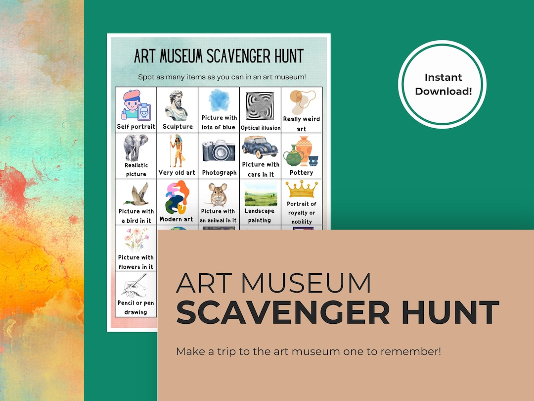 Art Museum Scavenger Hunt: Fun Educational Activity (instant Download ...