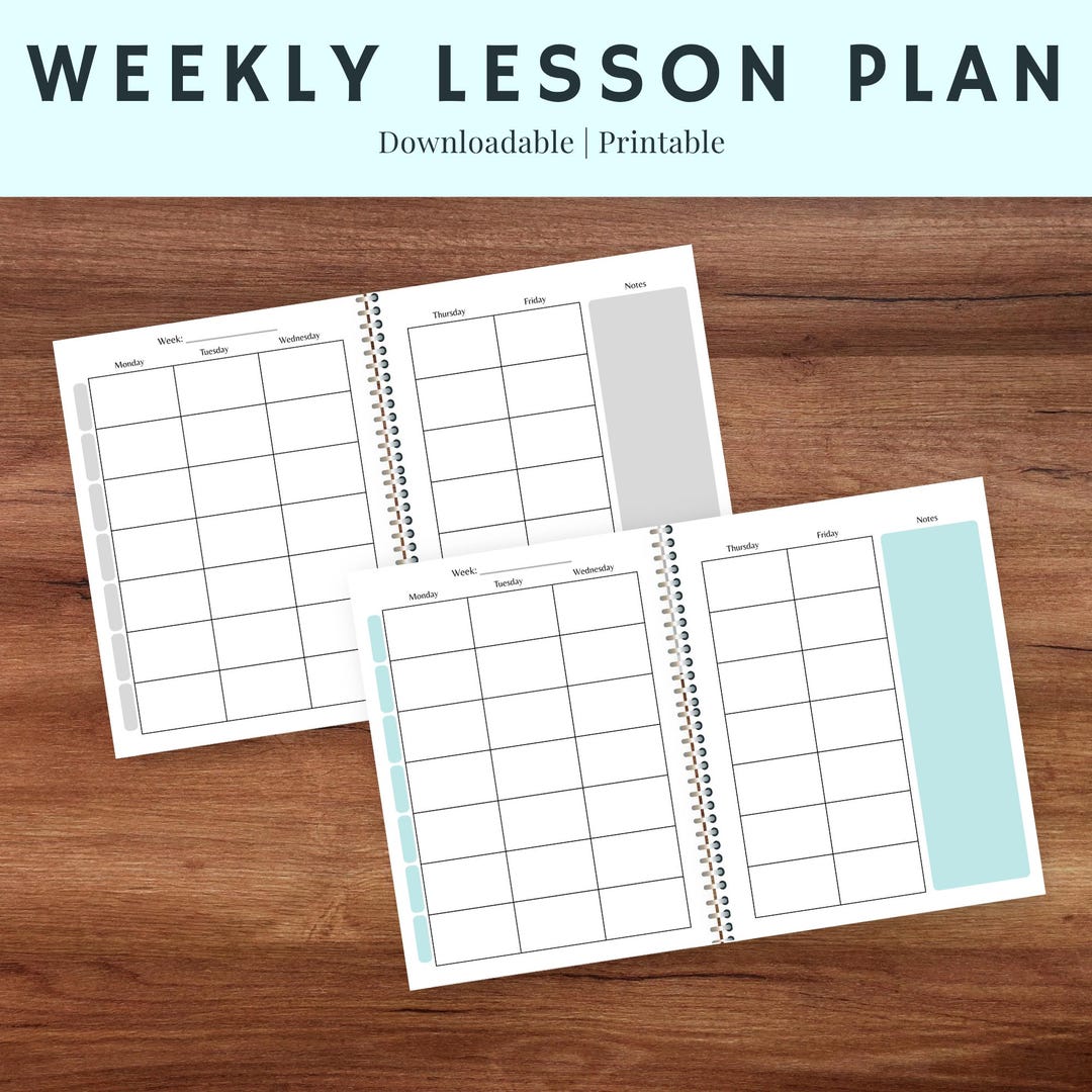 Homeschool Lesson Plan Weekly Printable PDF Download - Etsy