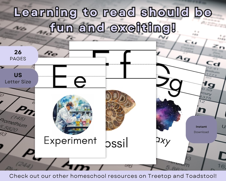 Science ABC Poster Set, Printable STEM Themed Classroom Art, Instant ...