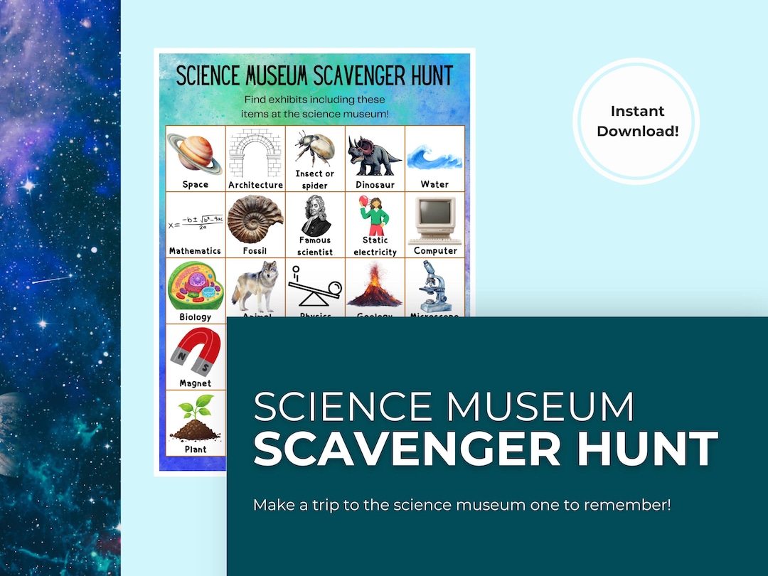 Science Museum Scavenger Hunt, Printable Educational Activity for Kids ...