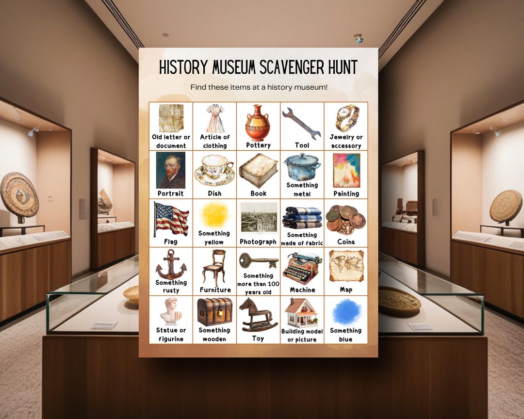 History Museum Scavenger Hunt, Printable Educational Activity for Kids ...
