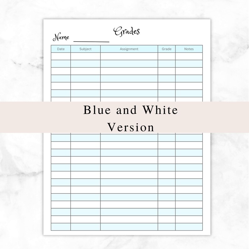 Homeschool Grade Tracker Printable PDF Download - Etsy