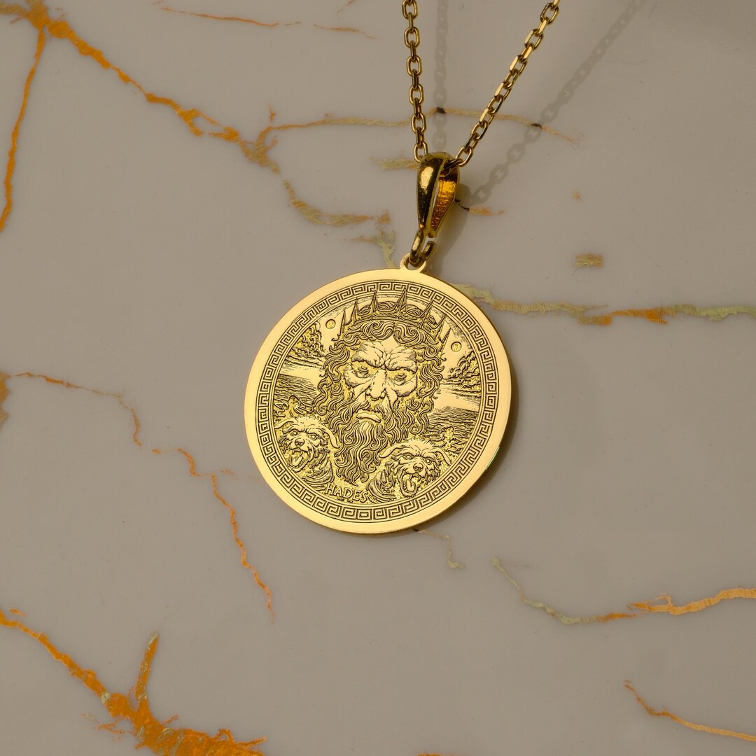 Hades God of the Underworld Medallion Necklace - Greek Mythology ...