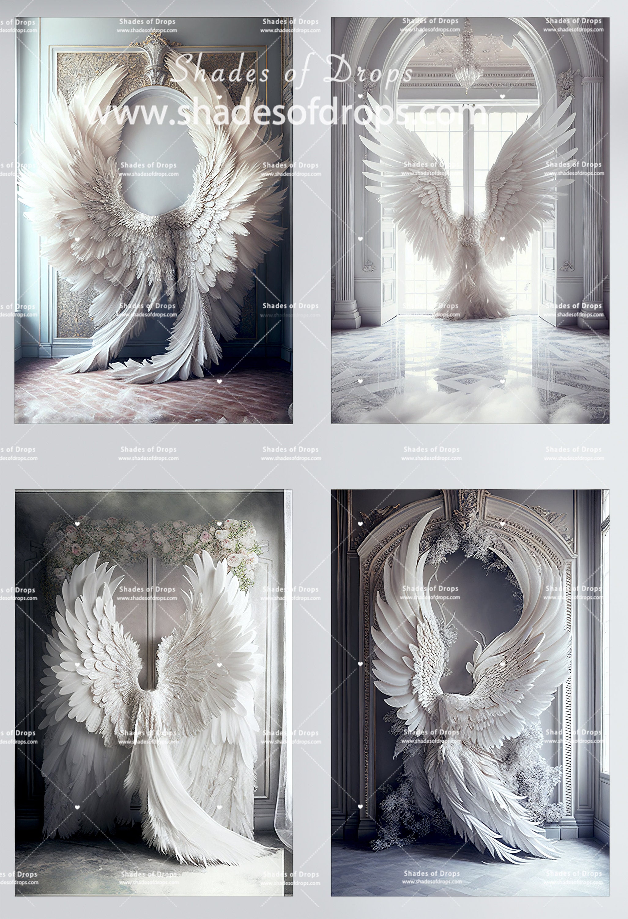 15 X Digital Backdrops Angel Wings Digital Backgrounds - Etsy UK