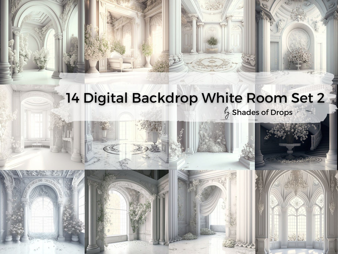 14 X Digital Backdrops, White Room Digital Backgrounds, Maternity ...