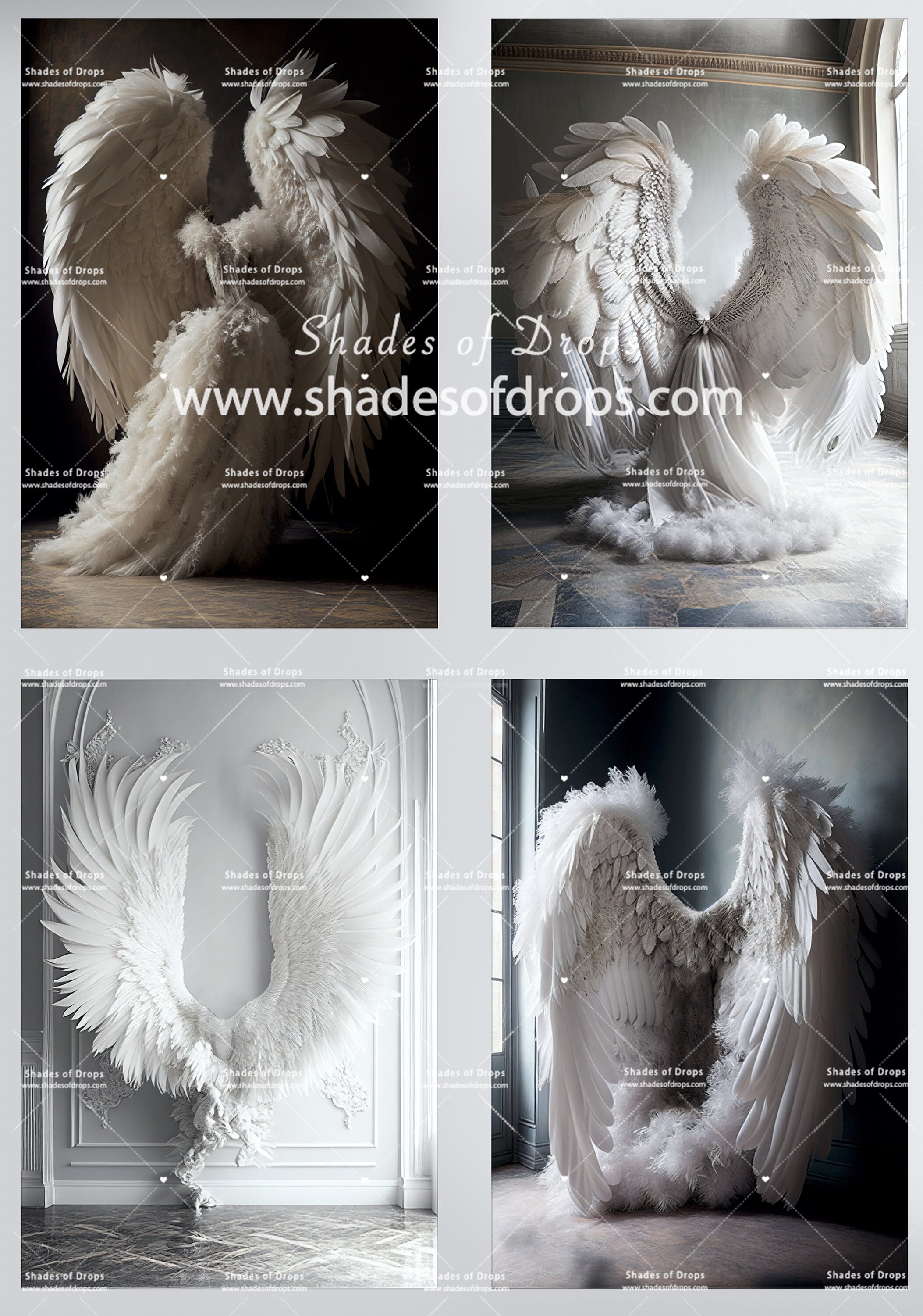 15 X Digital Backdrops Angel Wings Digital Backgrounds - Etsy UK