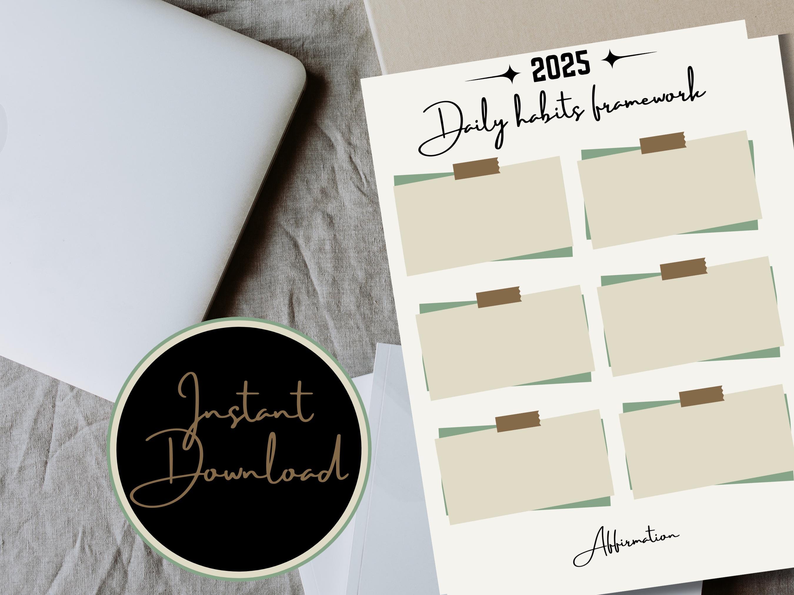 Editable Goals Template With Tracker & Daily Habits Planner - Etsy