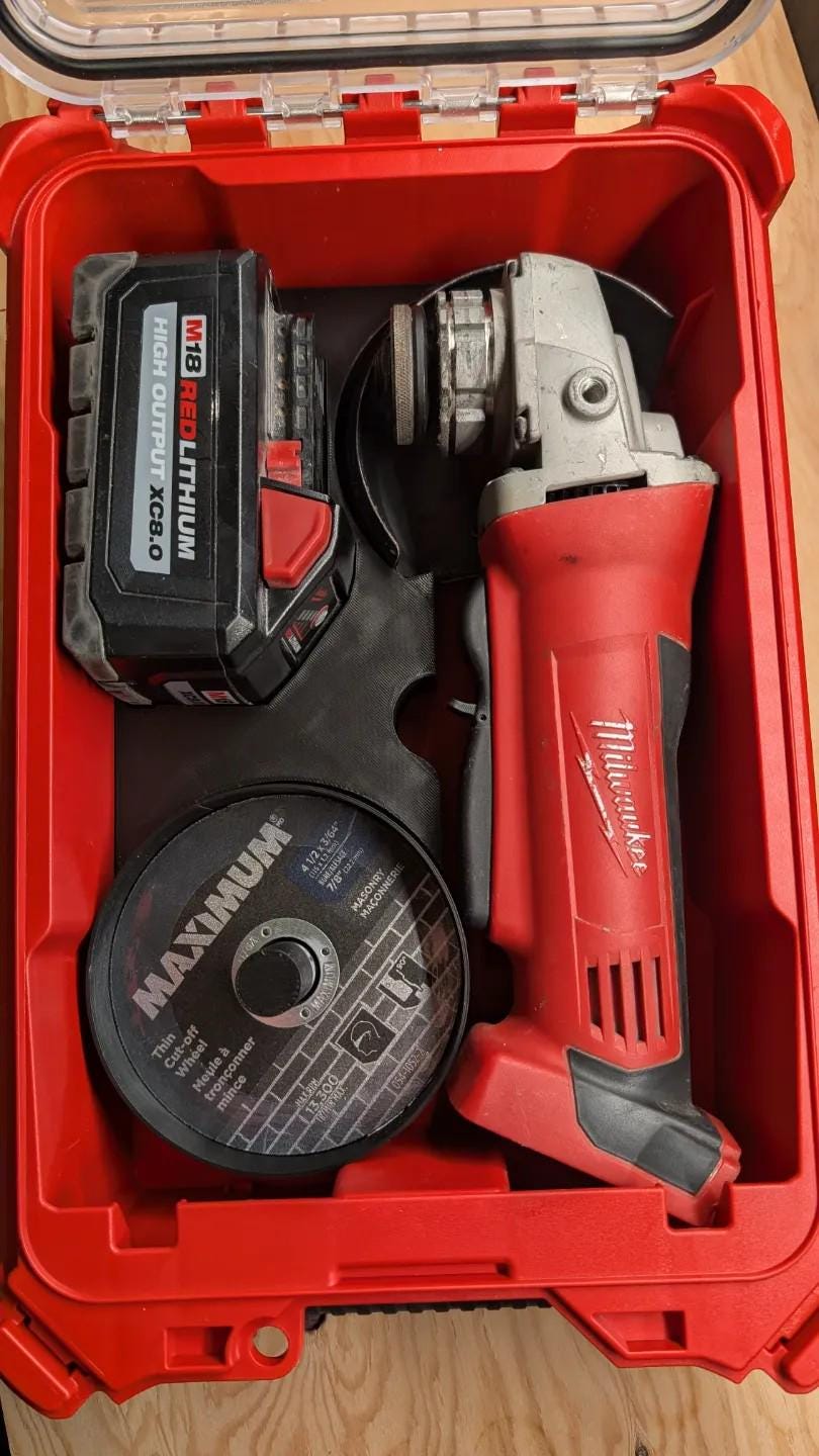 Milwaukee Packout Insert for M18 4.5" Grinder - Tool Box Organizer ...