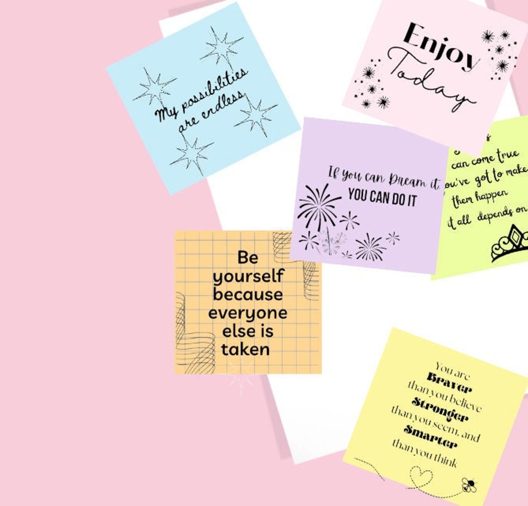 Positive Affirmation Sticky Notes 12 Designs Self Love - Etsy