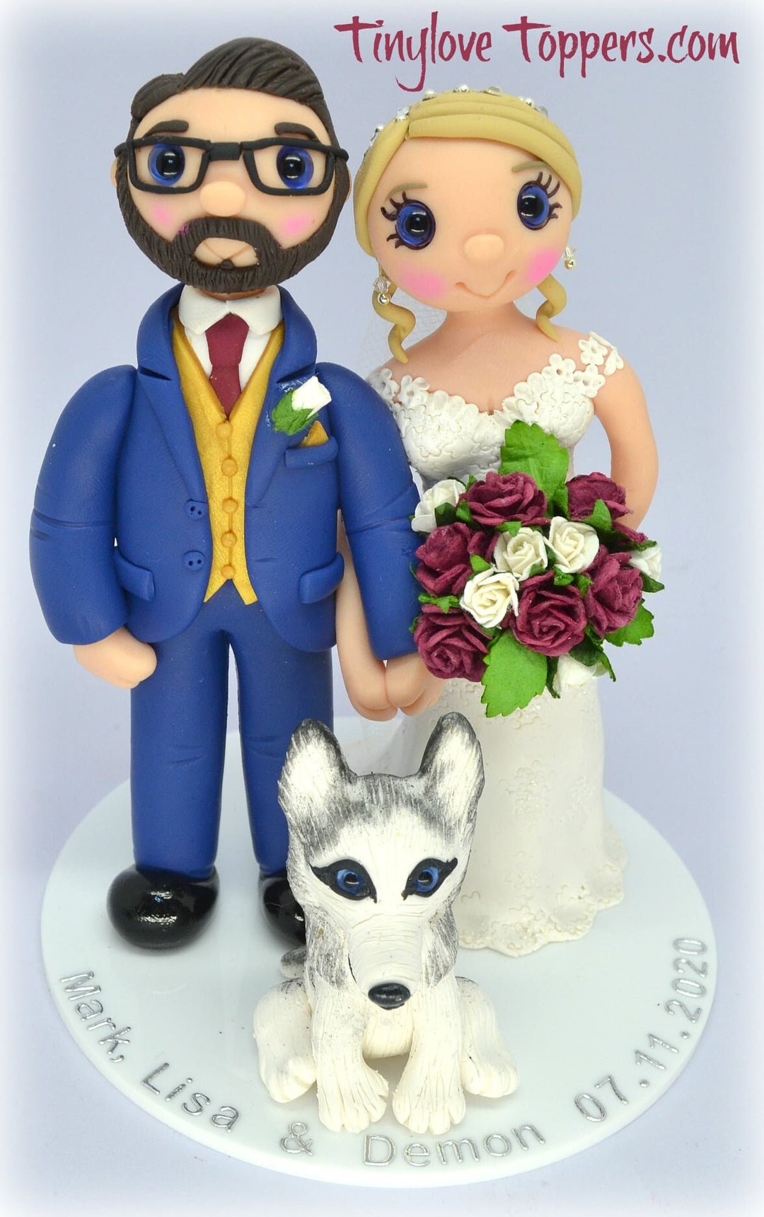 Personalised Wedding Cake Topper, Custom Wedding Cake Topper, Bride and ...