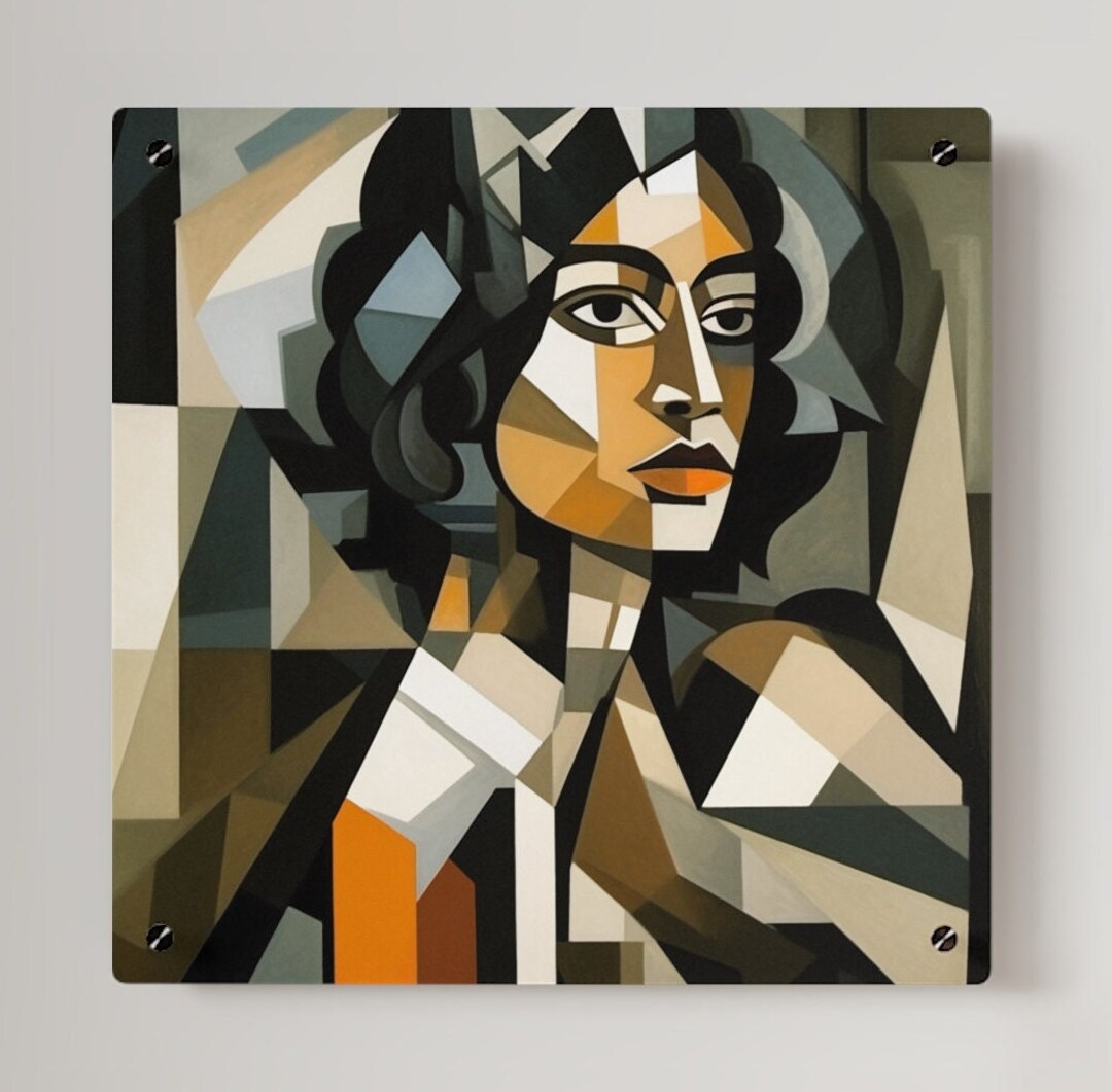 Wall Acrylic Art, Cubism Retro Wall Art, Home Decor, Black Art, Woman ...