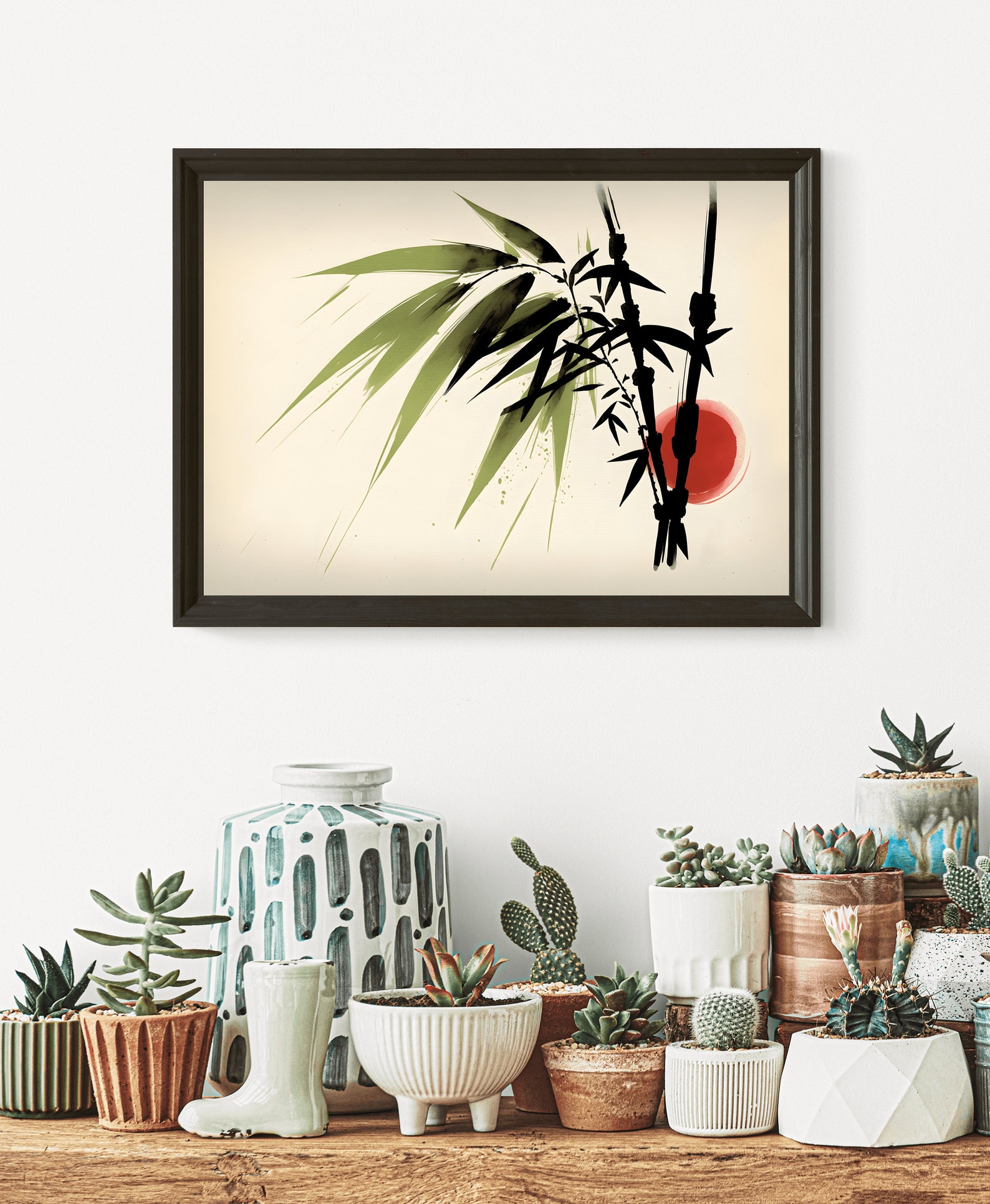 Sumi-e Art Print, Zen Bamboo Wall Decor, Japanese Wall Art, Home Decor ...