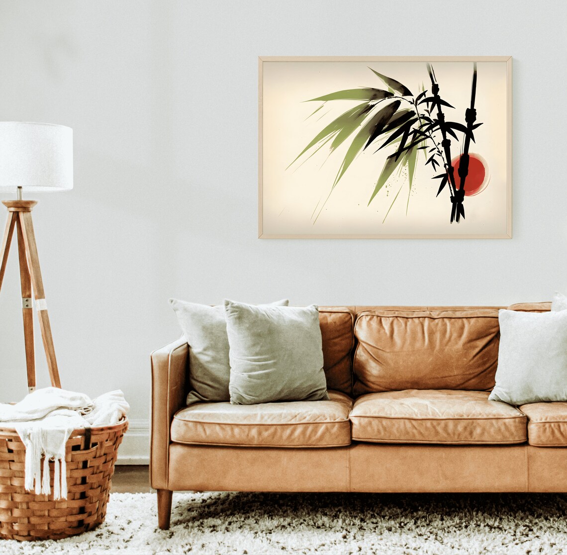 Sumi-e Art Print, Zen Bamboo Wall Decor, Japanese Wall Art, Home Decor ...