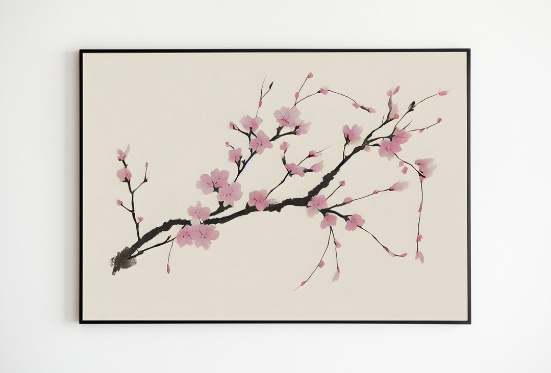 CHERRY BLOSSOM ART, Japanese Poster, Japanese Floral Art, Weeping ...