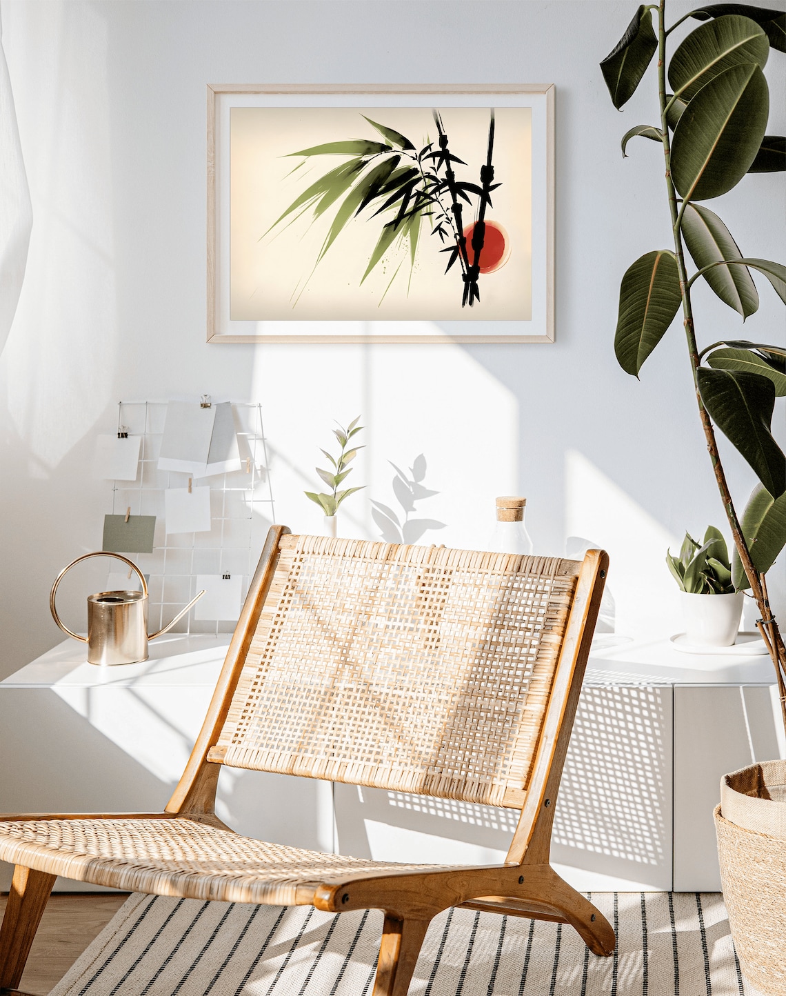 Sumi-e Art Print, Zen Bamboo Wall Decor, Japanese Wall Art, Home Decor ...