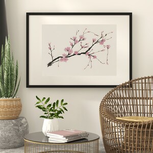 CHERRY BLOSSOM ART, Japanese Poster, Japanese Floral Art, Weeping ...