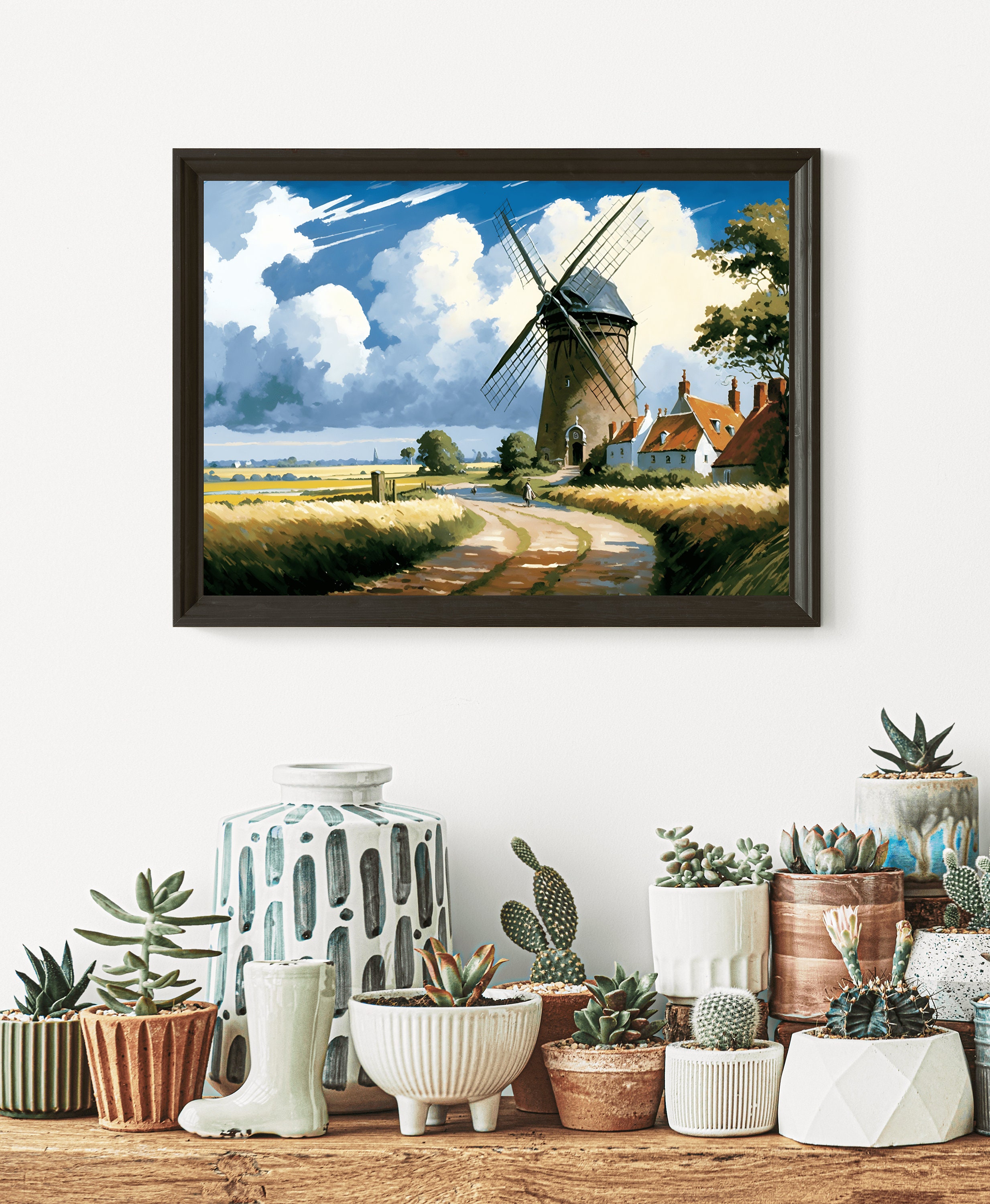 DUTCH WINDMILL ART, Countryside Painting, Dutch Art, Trending Large ...