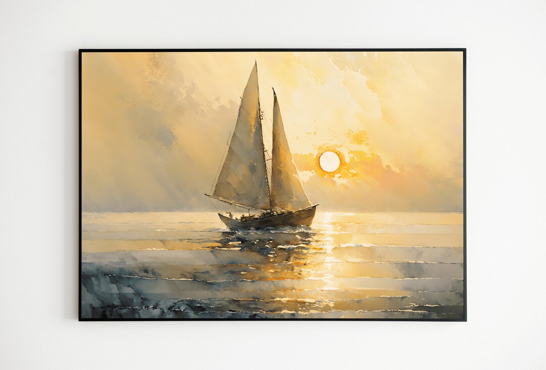 SAILBOAT Wall ART, SUNRISE Wall Art, Sailboat Painting, Unique Nature ...
