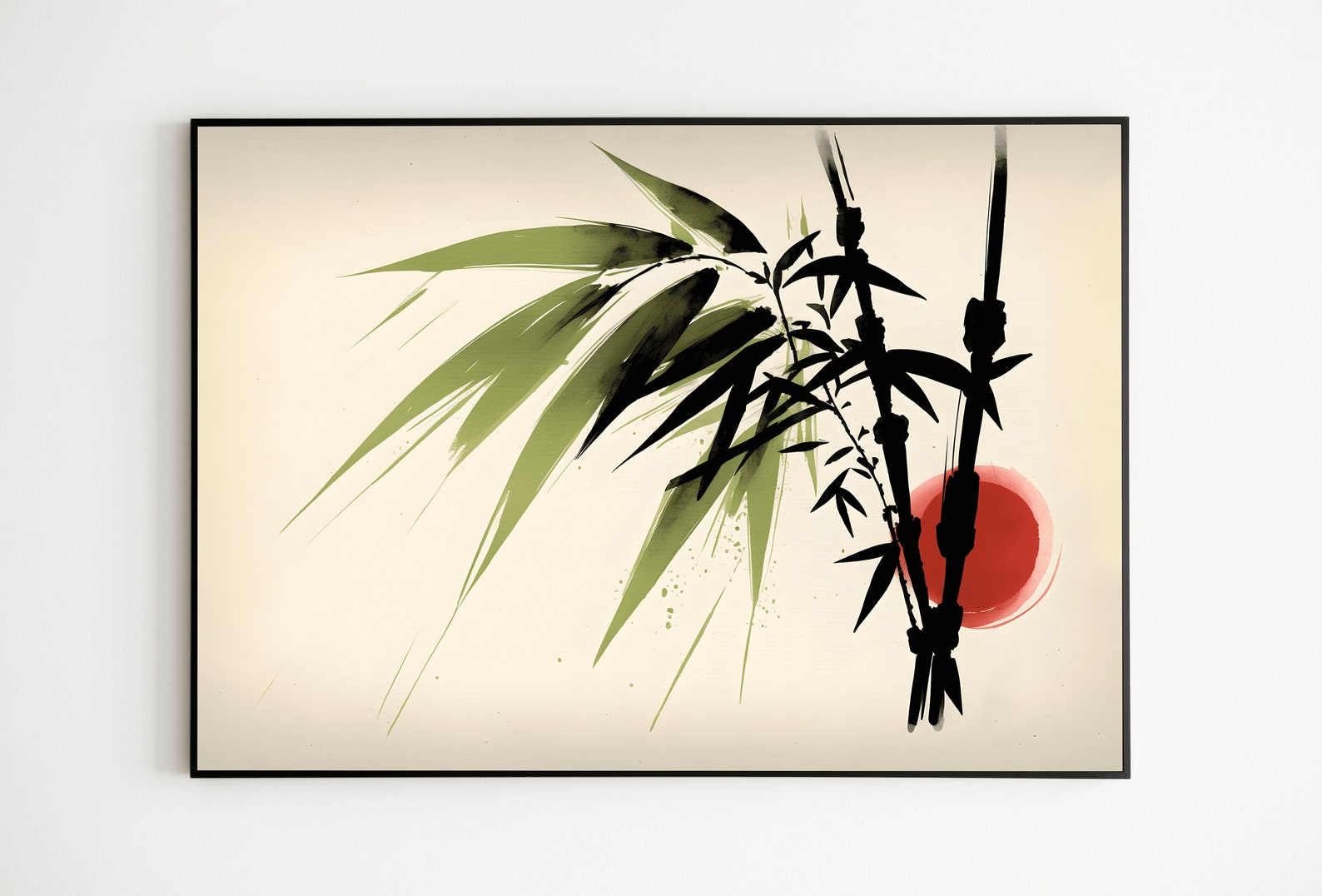 Sumi-e Art Print, Zen Bamboo Wall Decor, Japanese Wall Art, Home Decor ...